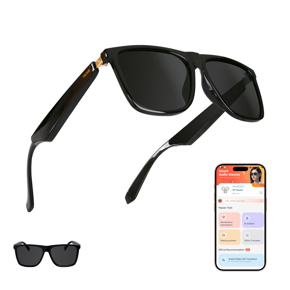 Techie AI Smart Glasses, Bluetooth 5.2, 4-hour battery life, polarized ...